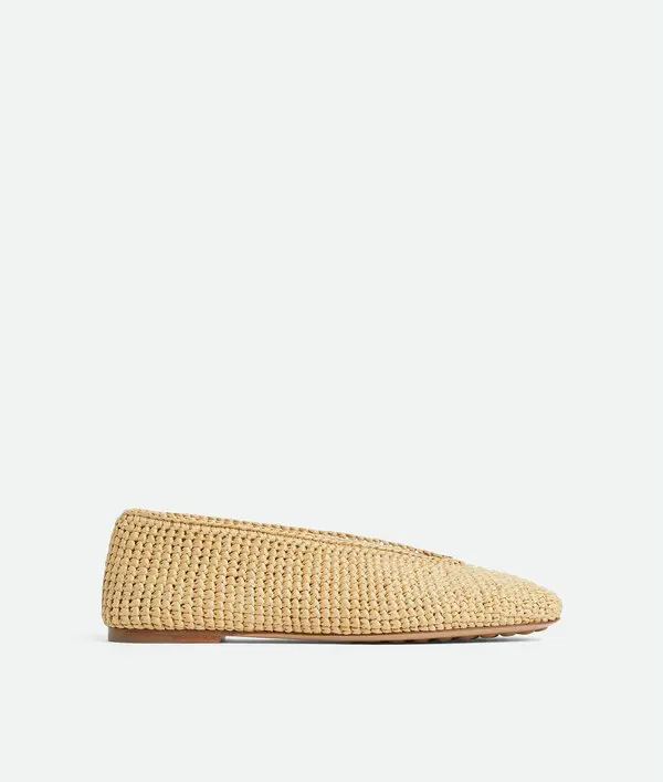 Bottega Veneta Raffia Crochet Ballerinas