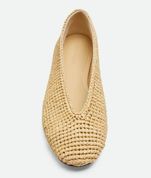 Bottega Veneta Raffia Crochet Ballerinas