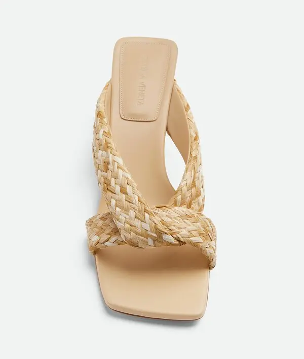 Bottega Veneta Riva Braided Raffia Mules - Macadamia