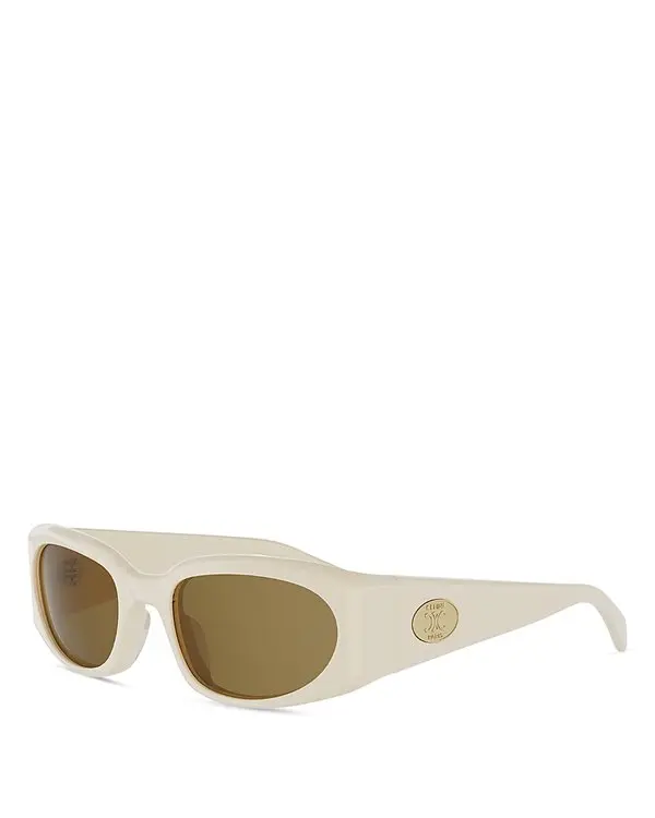 Celine Geometric Sunglasses, 57mm - Ivory / Roviex