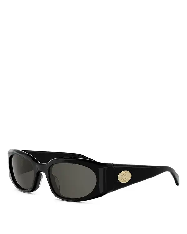 Celine Geometric Sunglasses - Shiny Black/smoke Lens