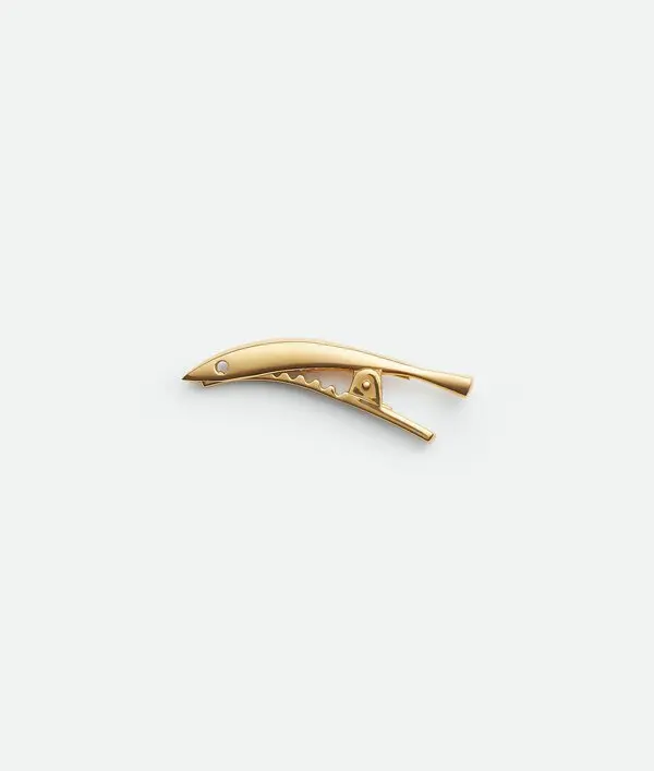 BOTTEGA  VENETA Sardine Hair Clip - Yellow Gold