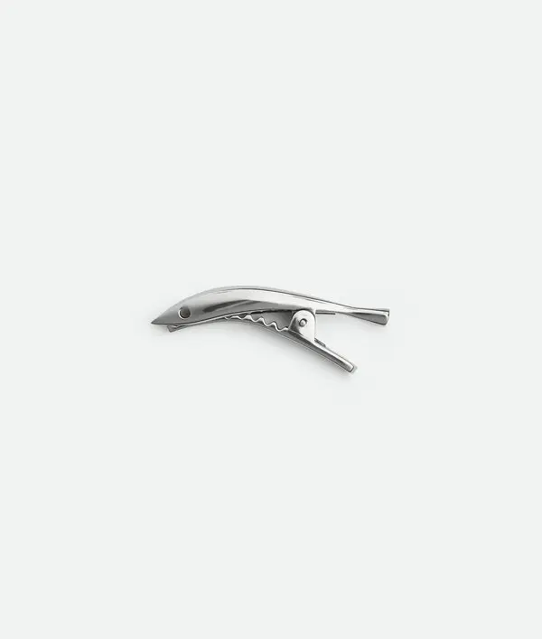 Bottega Veneta Sardine Hair Clip - Silver
