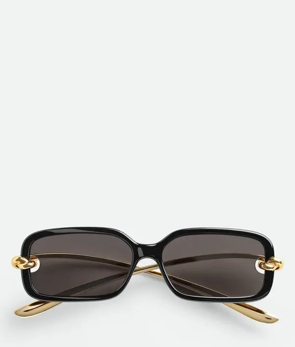 BOTTEGA  VENETA Knot Rectangular Sunglasses - Black/gray