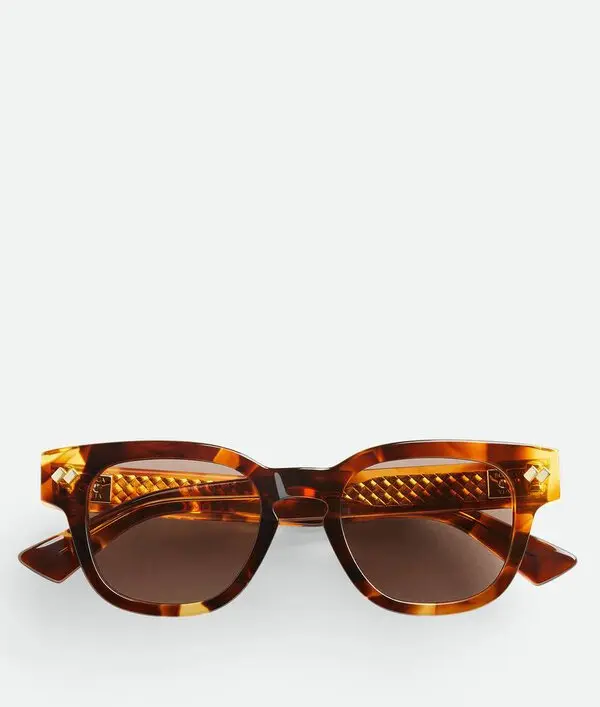 BOTTEGA  VENETA Intrecciato Panthos Sunglasses - Havana/brown