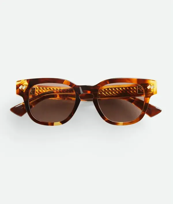 Bottega Veneta Intrecciato Panthos Sunglasses - Havana/brown