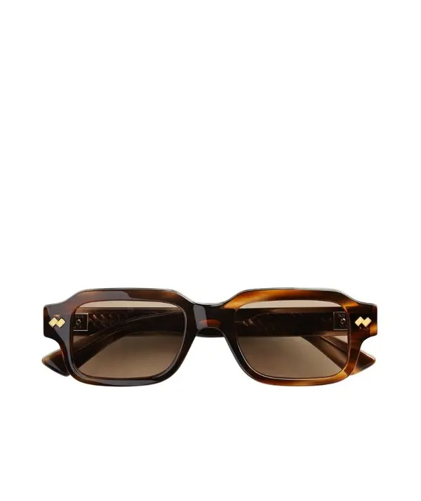 Bottega Veneta Intrecciato Rectangular Sunglasses - Havana/brown