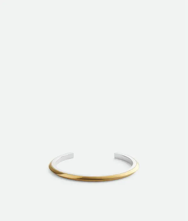 Bottega Veneta Stack Cuff Bracelet - Silver/yellow Gold