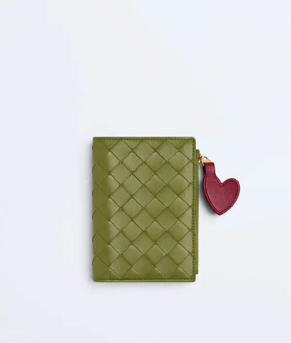 Bottega Veneta Intrecciato Passport Case - Matcha / Dark Red