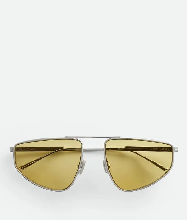 BOTTEGA  VENETA Aviator Sunglasses - Silver/yellow