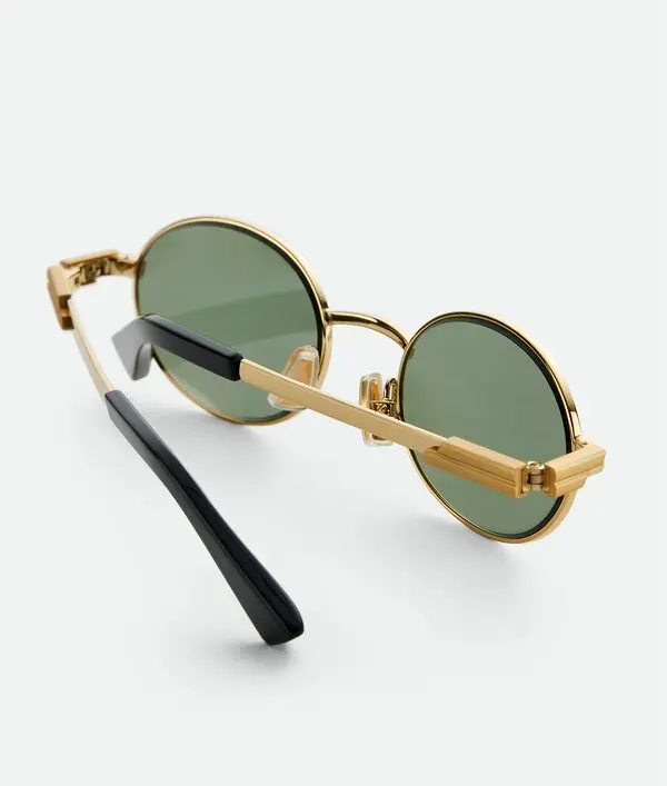 Bottega Veneta Classic Oval Sunglasses - Gold/green