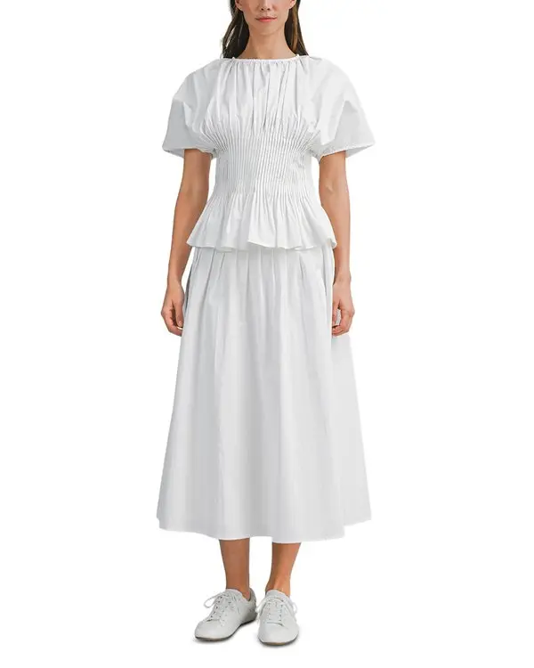 LUVEE Poplin Pintucked Top