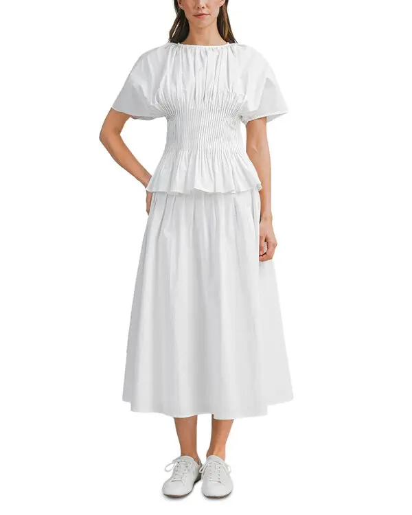 LUVEE Pleated Midi Skirt