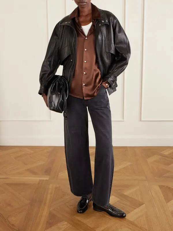Comme Si La Classica Silk-charmeuse Shirt - Brown