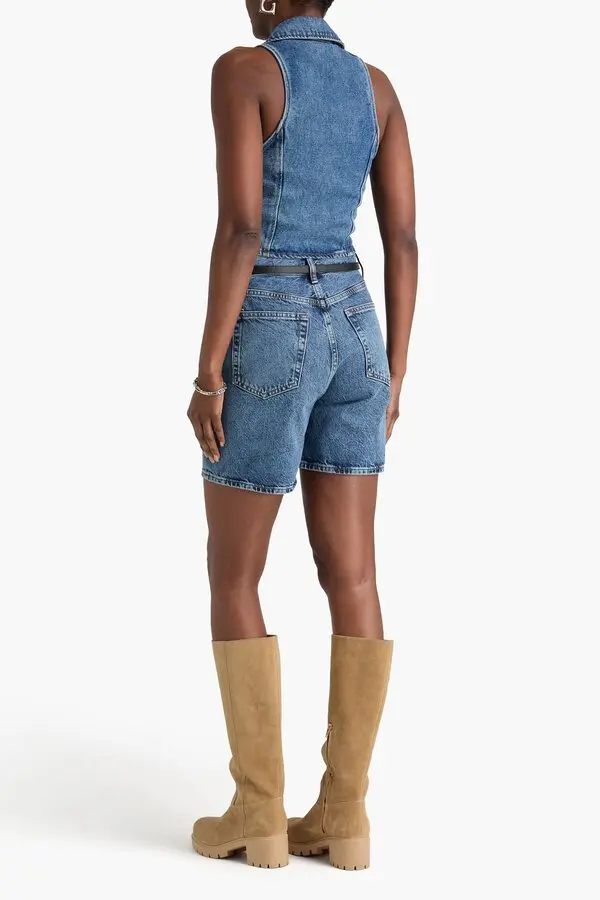 FRAME The Timeless Denim Shorts - Mid Denim