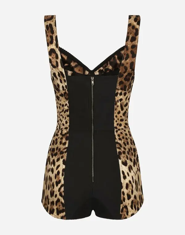 Dolce & Gabbana Leopard-print Charmeuse Bodysuit - Animal Print