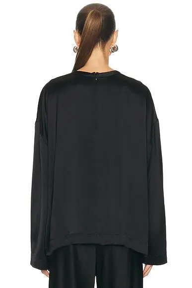 TOTEME Boxy Satin Top - Black