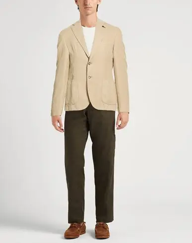 PAOLONI Blazer Size Cotton, Linen - Beige