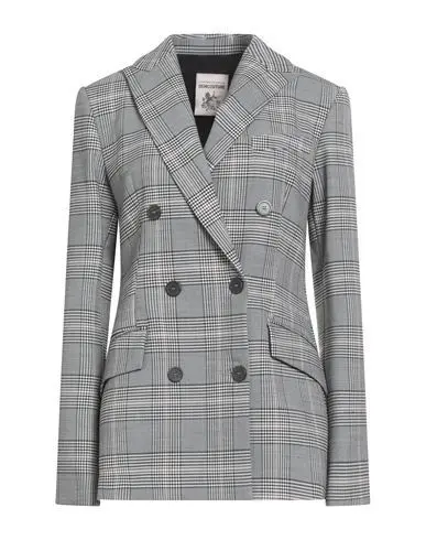 SEMICOUTURE Double-breasted Blazer In Glen Plaid - Grey