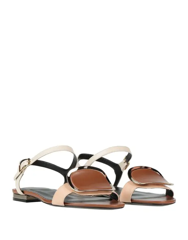ROGER VIVIER Leather Sandals With Logo And Embellishments