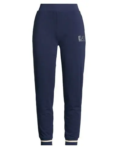 EA7 Pants Size Cotton, Elastane, Polyester, Metallic Fiber - Navy