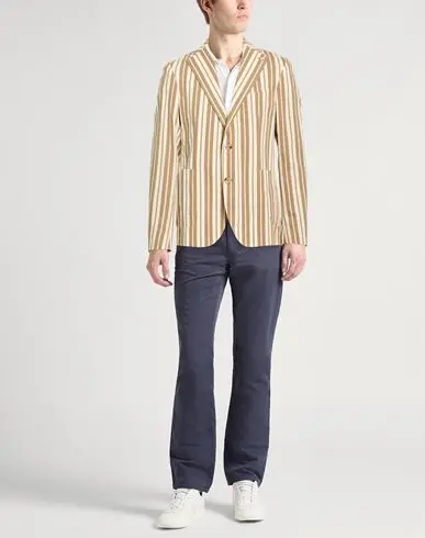 MANUEL RITZ Striped Twill Blazer - Beige