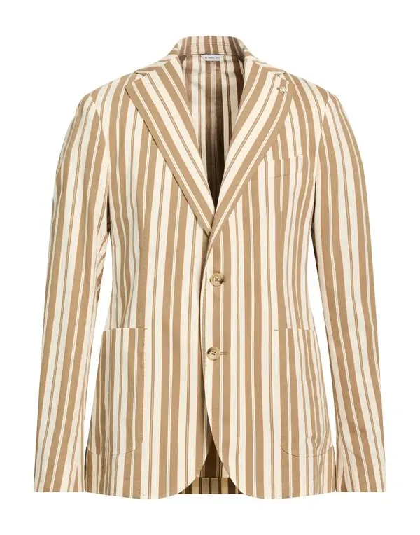 MANUEL RITZ Striped Twill Blazer - Beige