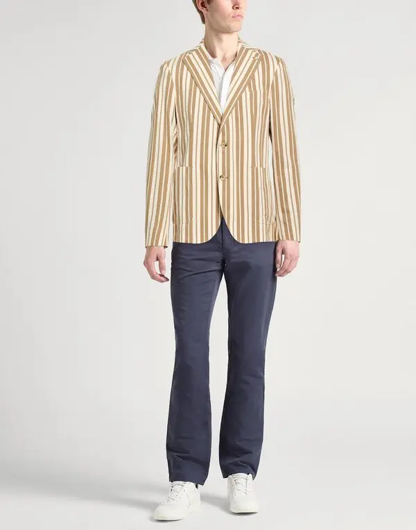 MANUEL RITZ Striped Twill Blazer - Beige
