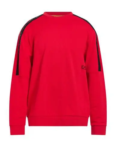 EA7 Crewneck Sweatshirt With Fishnet Details - Red
