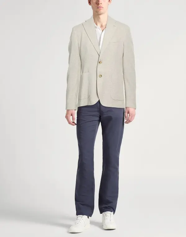 MANUEL RITZ Blazer Size Polyester, Cotton - Light Grey