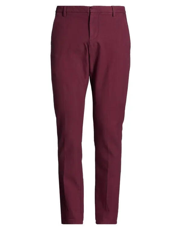 DONDUP Pants Burgundy Size Cotton, Elastane - Red