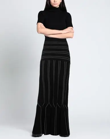 Elisabetta Franchi Maxi Flared Knit Skirt - Black
