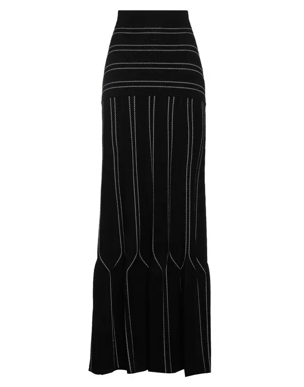 Elisabetta Franchi Maxi Flared Knit Skirt - Black