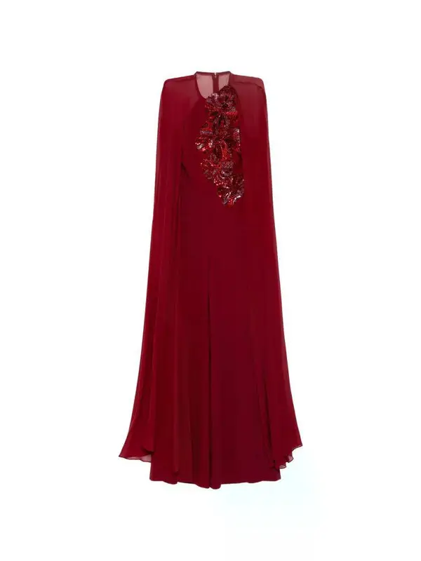 Elie Saab Sequin-embellished Wide Leg Jumpsuit - Red