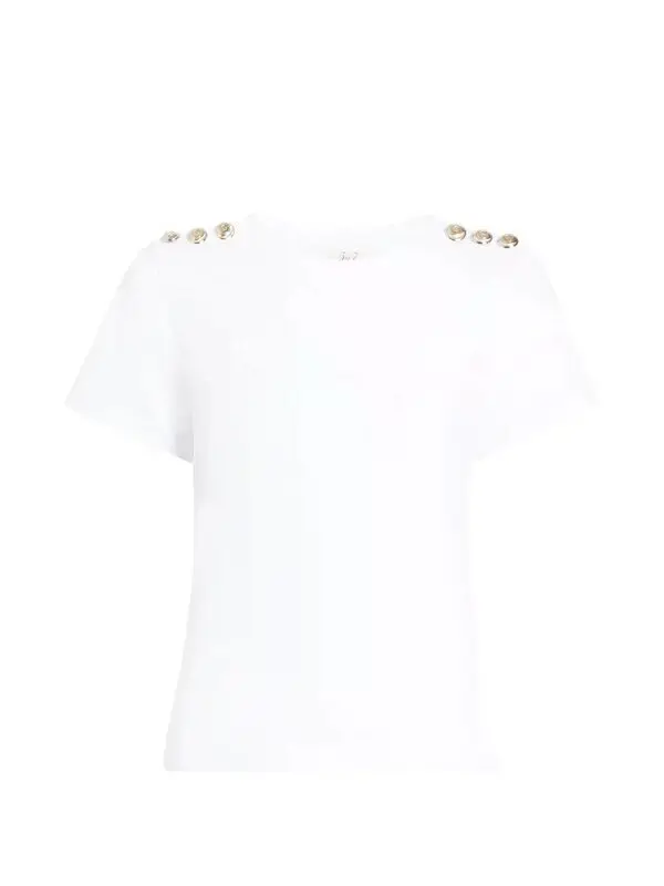 Cinq À Sept Button Embellished T-shirt - White