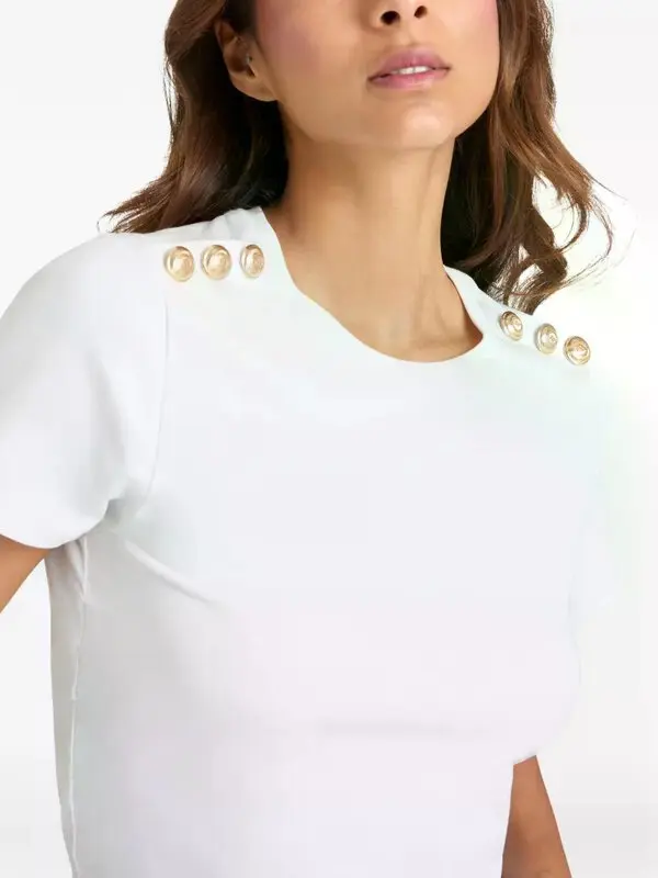 Cinq À Sept Button Embellished T-shirt - White