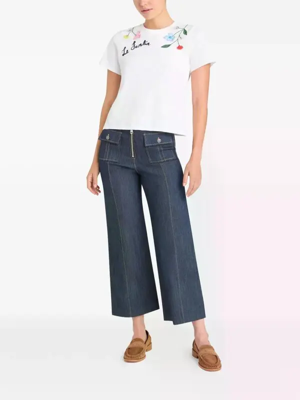 Cinq À Sept Floral Embroidered T-shirt