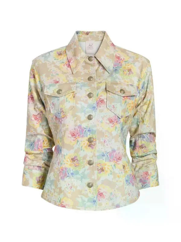 Cinq À Sept Canyon Ikat Bouquet Denim Jacket