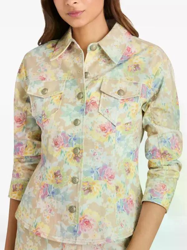 Cinq À Sept Canyon Ikat Bouquet Denim Jacket