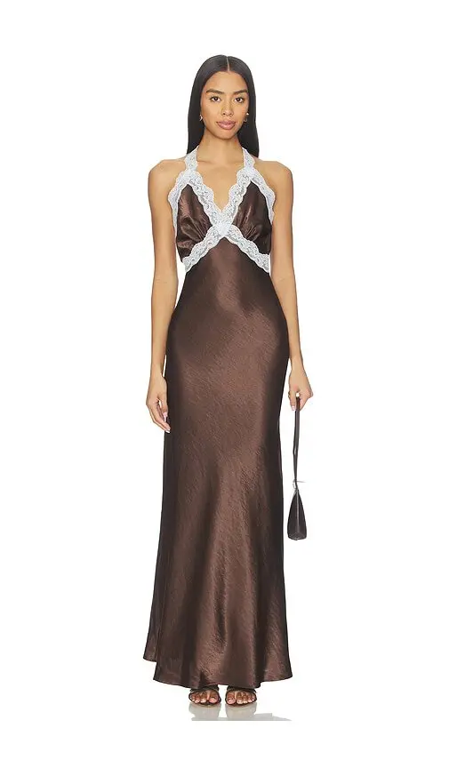 SNDYS. Tonya Slip Maxi Dress 2.0 - Chocolate