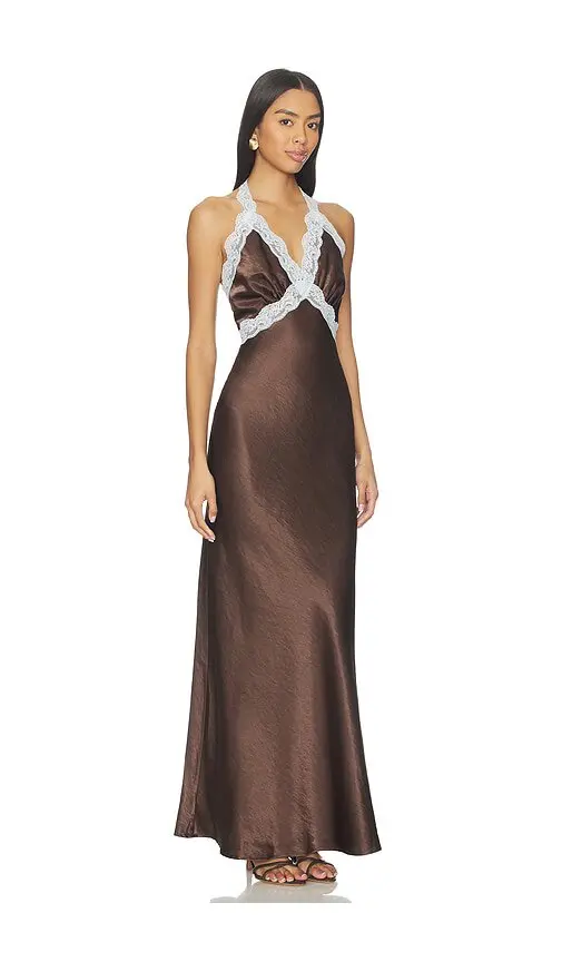 sndys brown dress SNDYS Reyna Maxi Dress in Chocolate