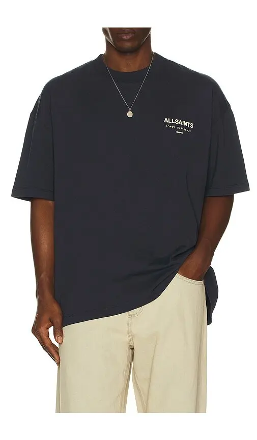 ALLSAINTS Underground Crew Tee In Blue