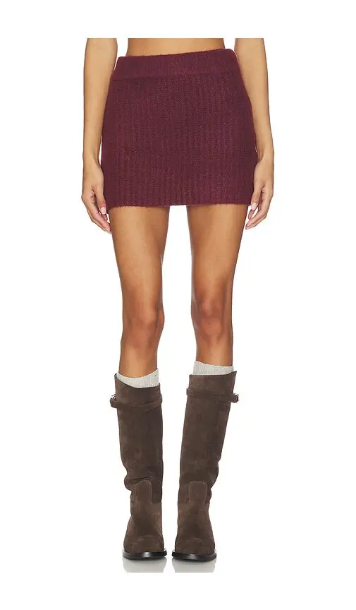 SNDYS Kenni Knit Mini Skirt - Cherry