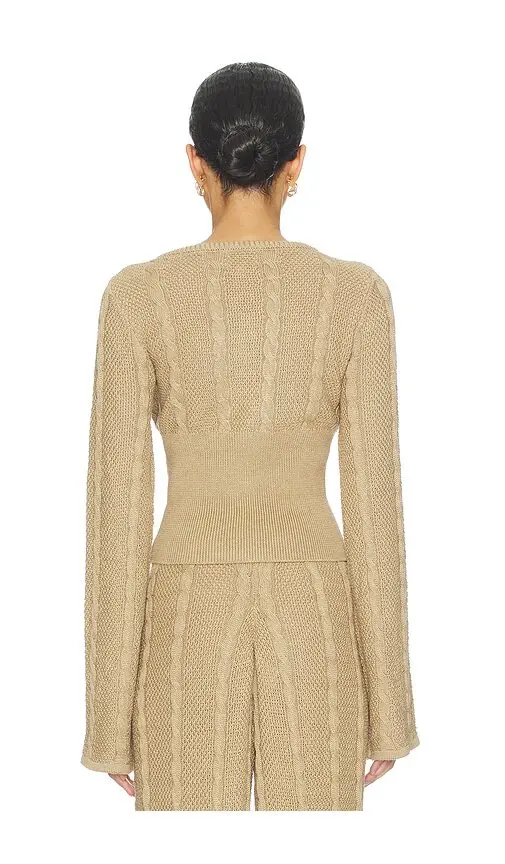 SNDYS. Cici Cable Knit Zip-up Top