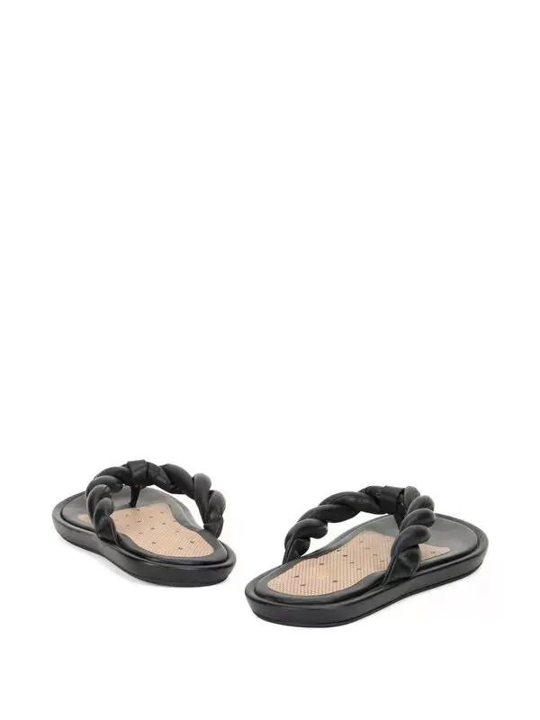 Red Valentino Braided-straps Flip Flops - Black