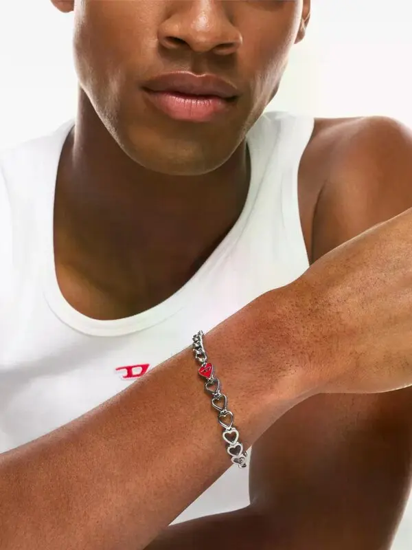 DIESEL® Heart Charm Chain Bracelet