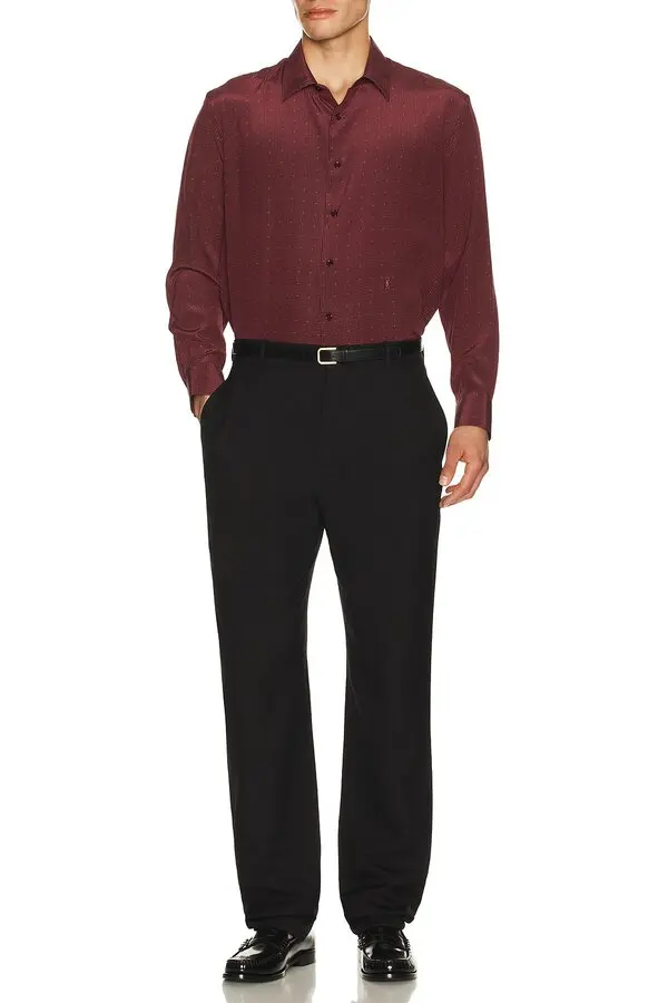 Saint Laurent Cassandra Shirt In Burgundy
