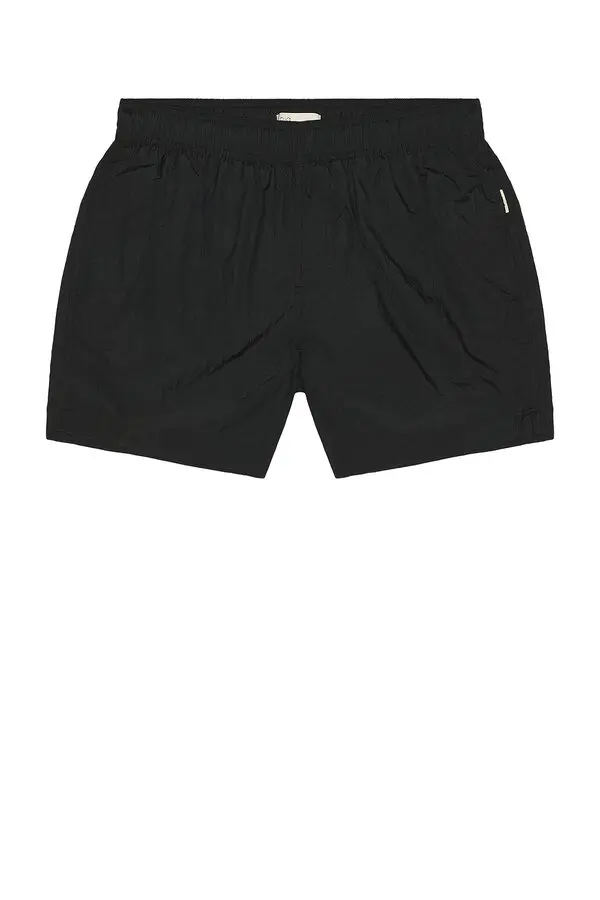 Onia Nylon Crinkle 5" Swim Trunk - Black