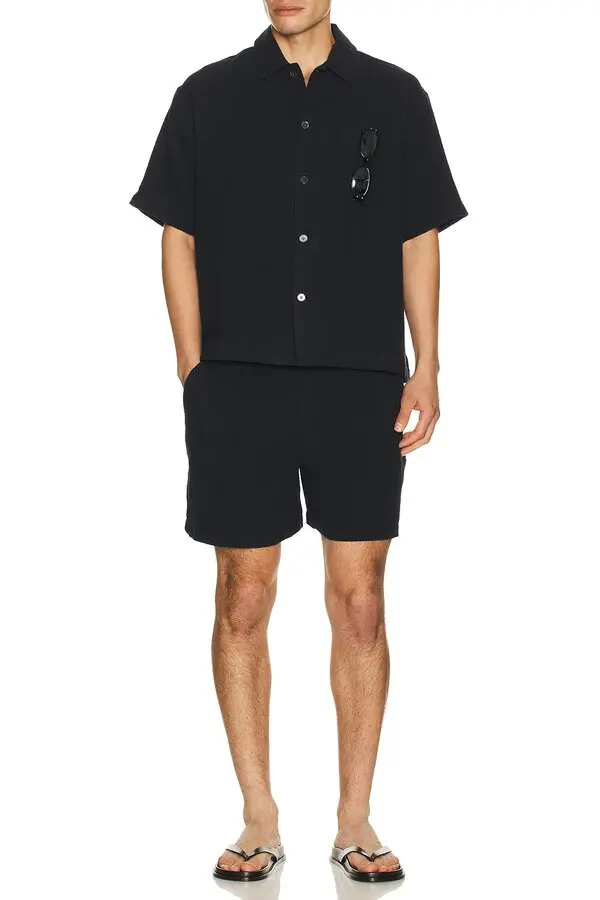 FRAME Open Weave Shorts - Dark Navy
