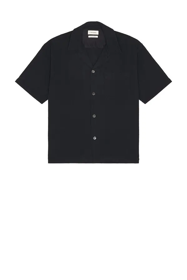 FRAME Open Weave Shirt In Navy